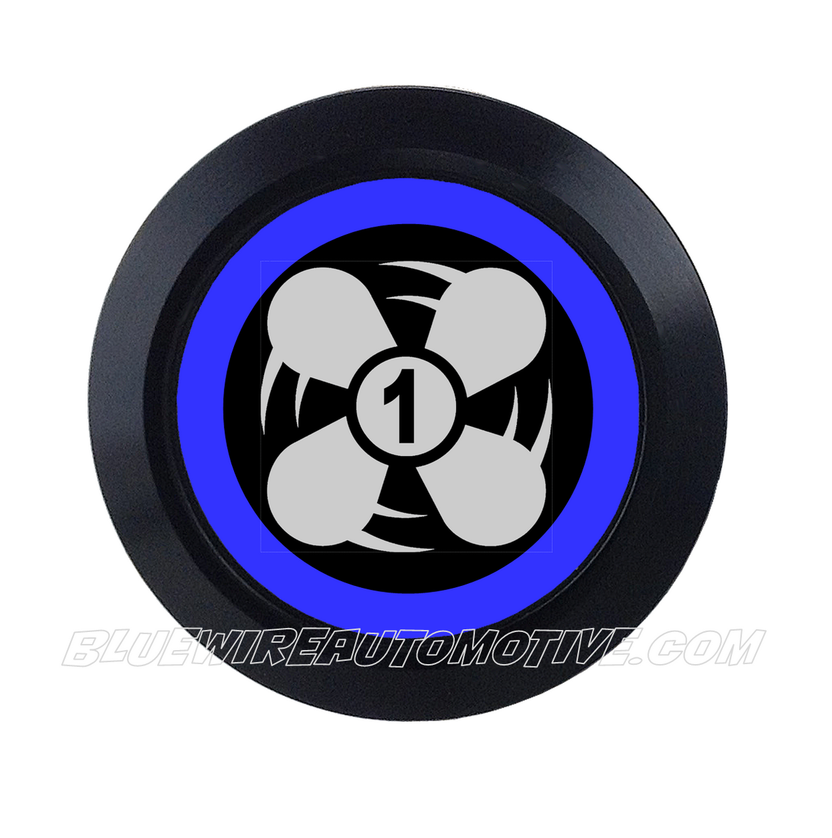 BLACK SERIES BILLET BUTTON-22mm-FAN 1| Bluewire Automotive