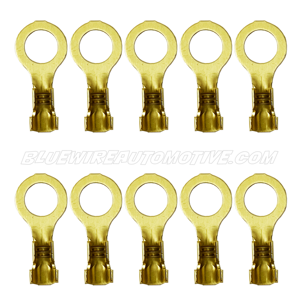10 x UNIVERSAL UNINSULATED BRASS RING EYELET TERMINAL-6.3mm (1/4")-BWA ...