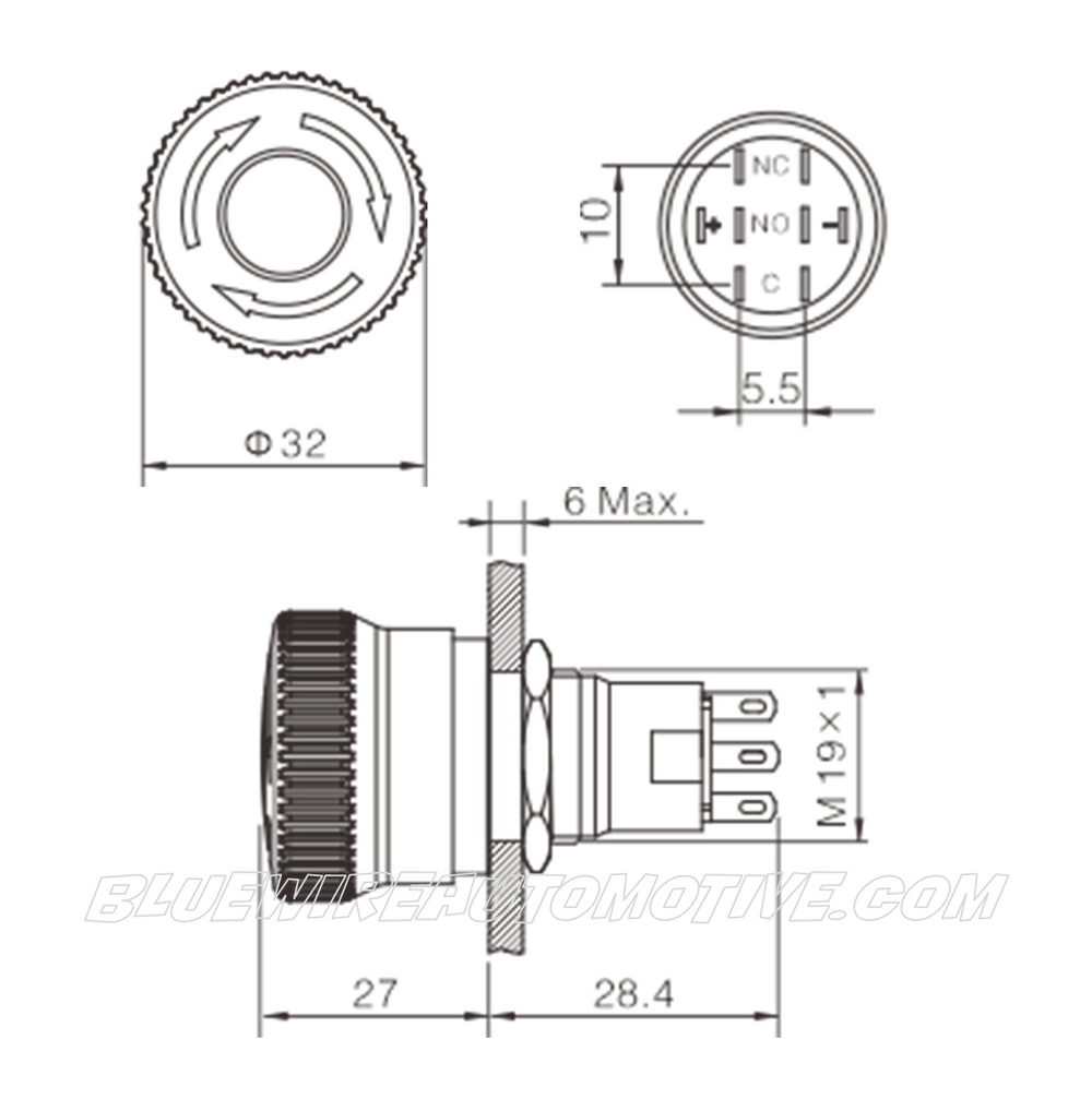 MOTORSPORT EMERGENCY STOP BATTERY ISOLATOR PUSH/PULL BILLET BUTTON-19M ...