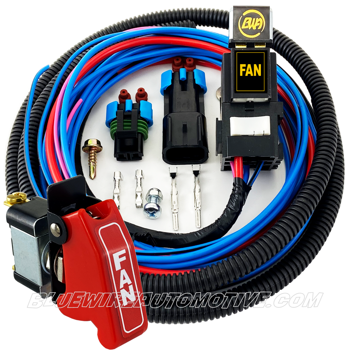 SWITCHED ELECTRIC FAN HEAVY DUTY RELAY SYSTEM & HARNESS-30amp-BWARKF00 ...