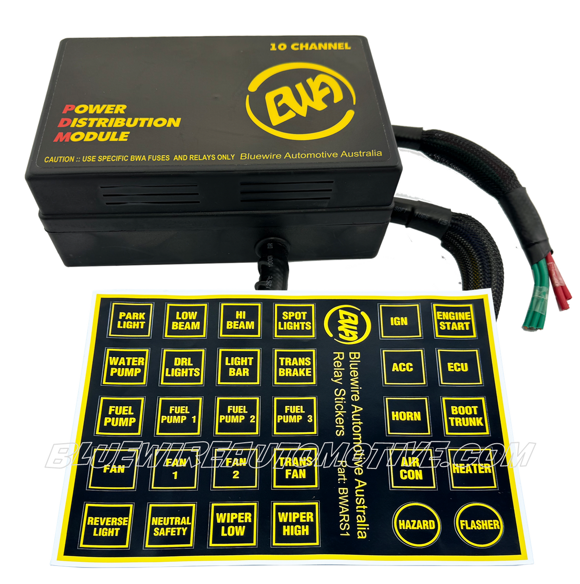 10 CHANNEL (PDM) POWER DISTRIBUTION MODULE RELAY KIT & HARENESS-BWAPDM ...