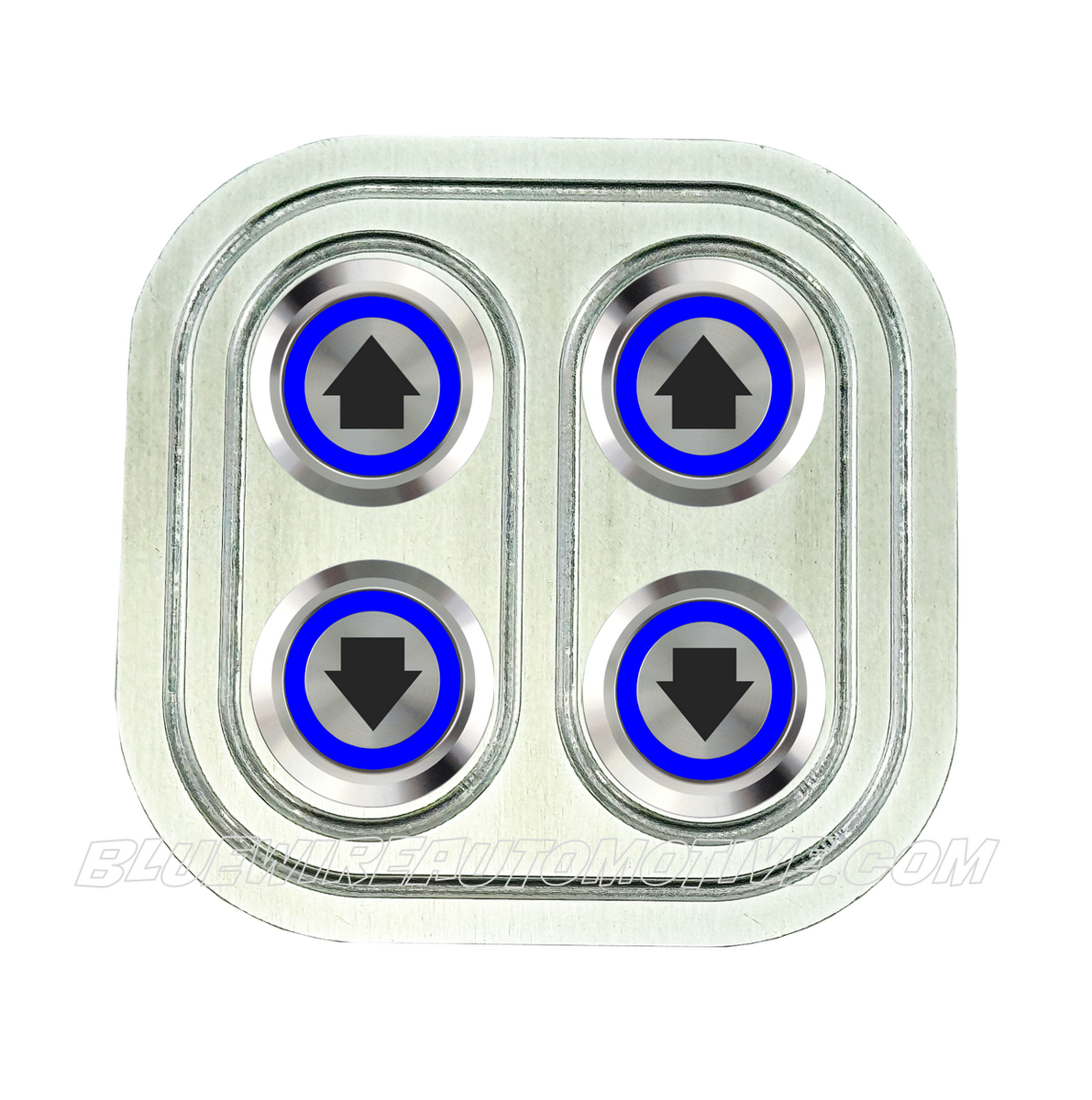 DELUXE SILVER SERIES BILLET POWER WINDOW SWITCH-2 DOOR-ARROW-BLUE-BWAS ...
