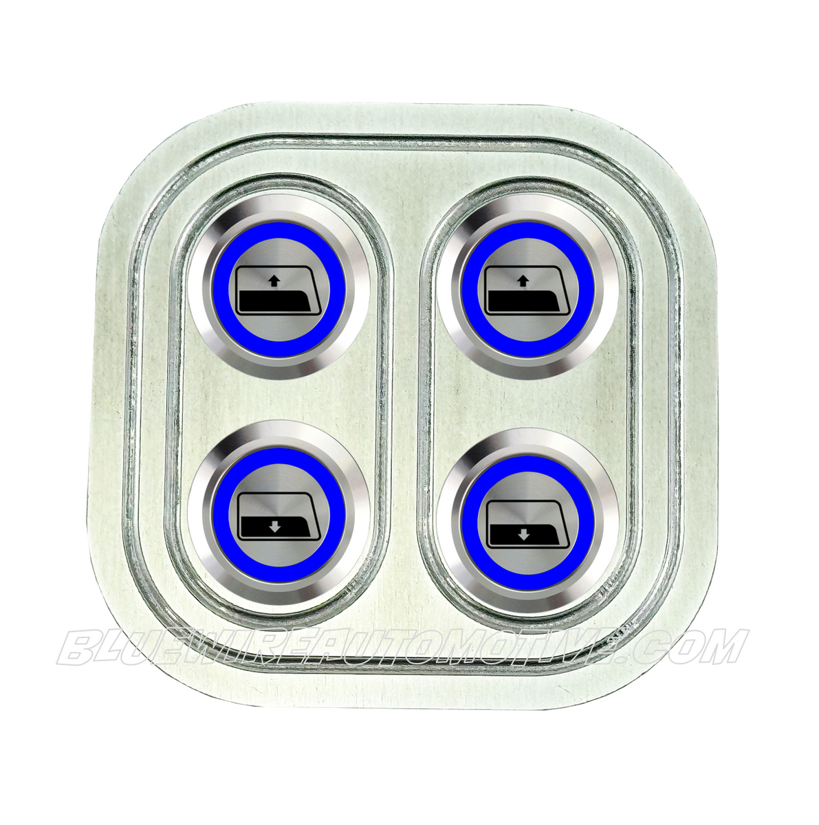 DELUXE SILVER SERIES BILLET POWER WINDOW SWITCH-2 DOOR-WINDOW-BLUE-BWA ...