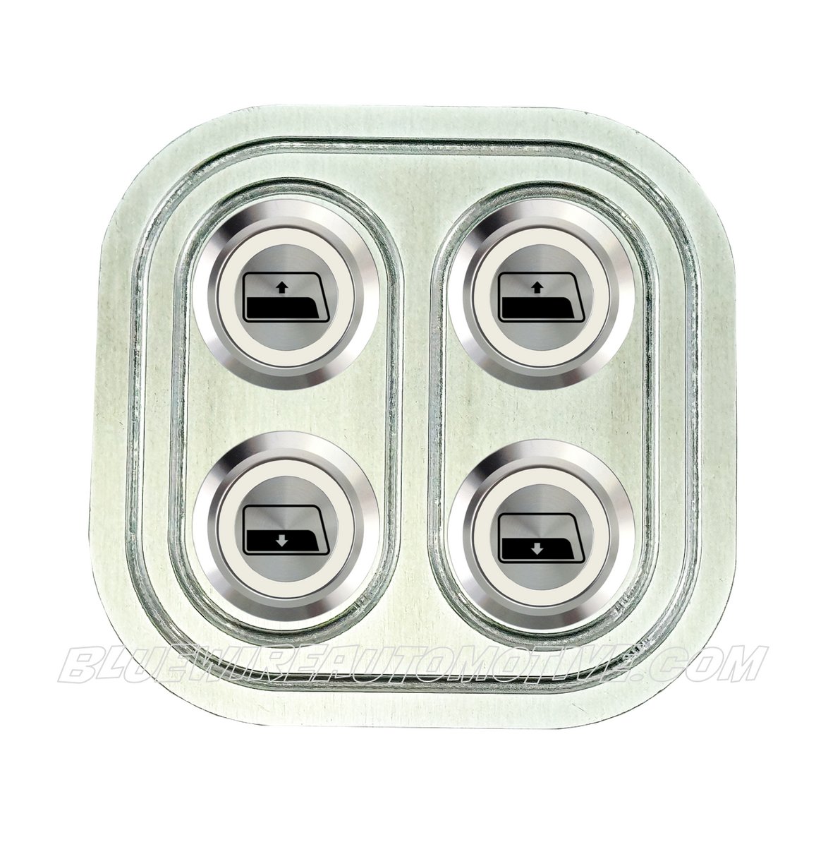 DELUXE SILVER SERIES BILLET POWER WINDOW SWITCH-2 DOOR-WINDOW-WHITE-BW ...