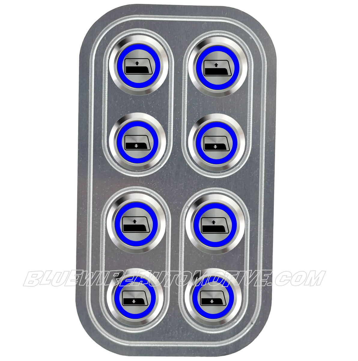 DELUXE SILVER SERIES BILLET POWER WINDOW SWITCH-WINDOW-4 DOOR-BLUE ...