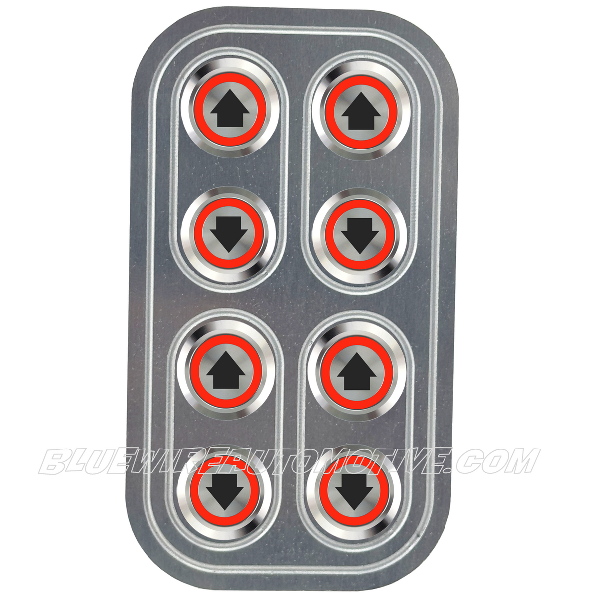 DELUXE SILVER SERIES BILLET POWER WINDOW SWITCH-ARROW-4 DOOR-RED ...