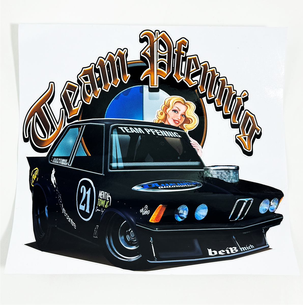 TEAM PFENNIG BMW SLAP STICKERS-SMALL to LARGE| Bluewire Automotive
