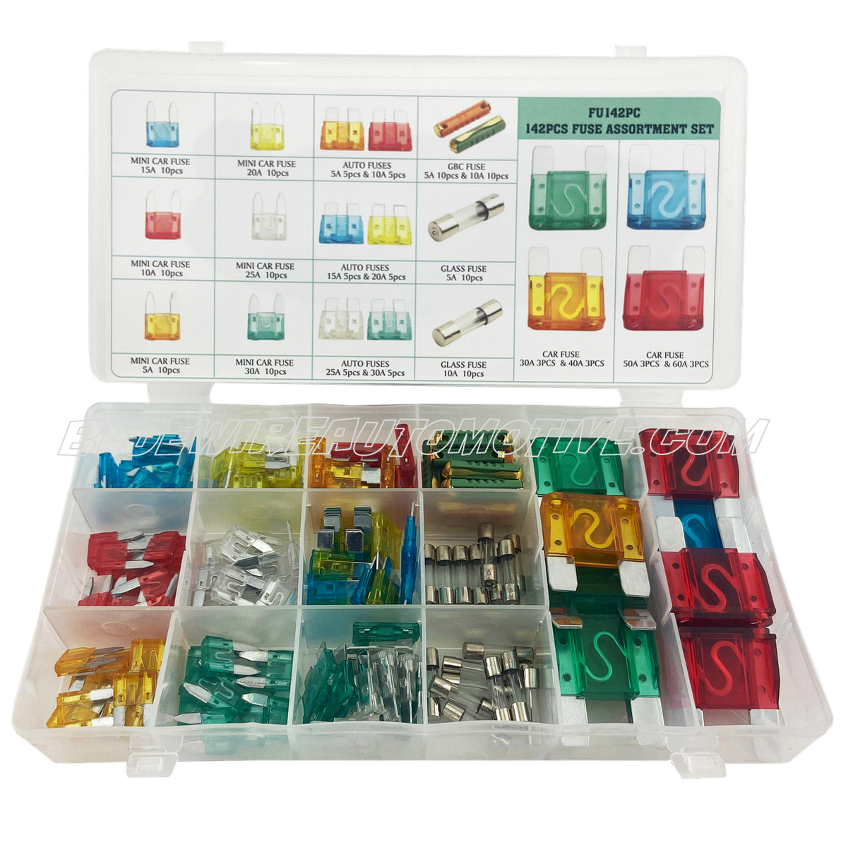 COMBO GLASS, CERAMIC & BLADE FUSE KIT-142PCS- BWAT142PC| Bluewire ...