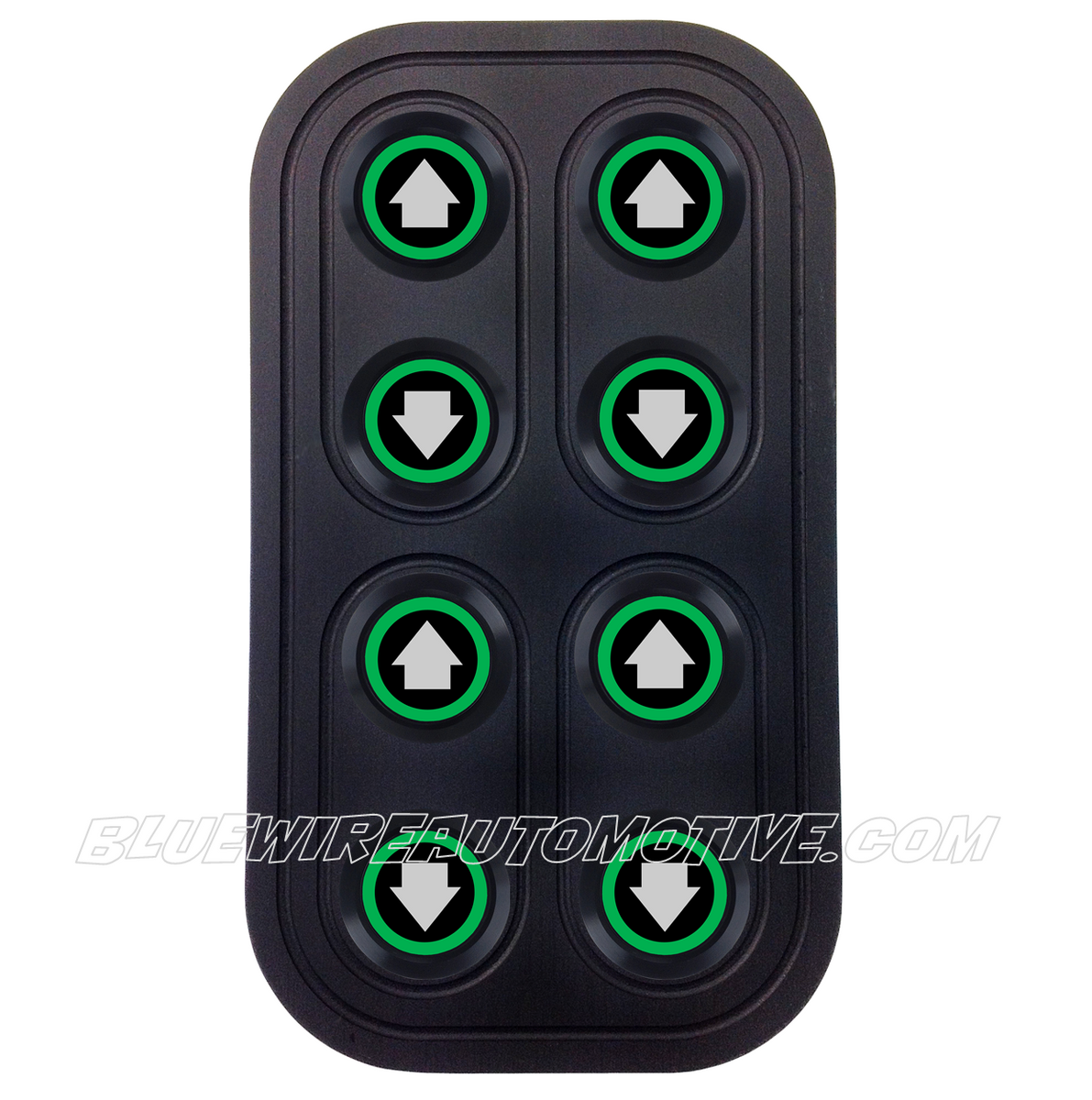 DELUXE BLACK SERIES BILLET POWER WINDOW SWITCH-4D-ARROW-GREEN| Bluewire ...