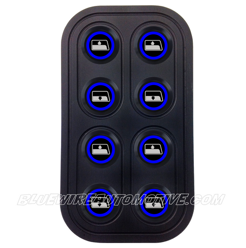 DELUXE BLACK SERIES BILLET POWER WINDOW SWITCH-WINDOW-4 DOOR-BLUE ...