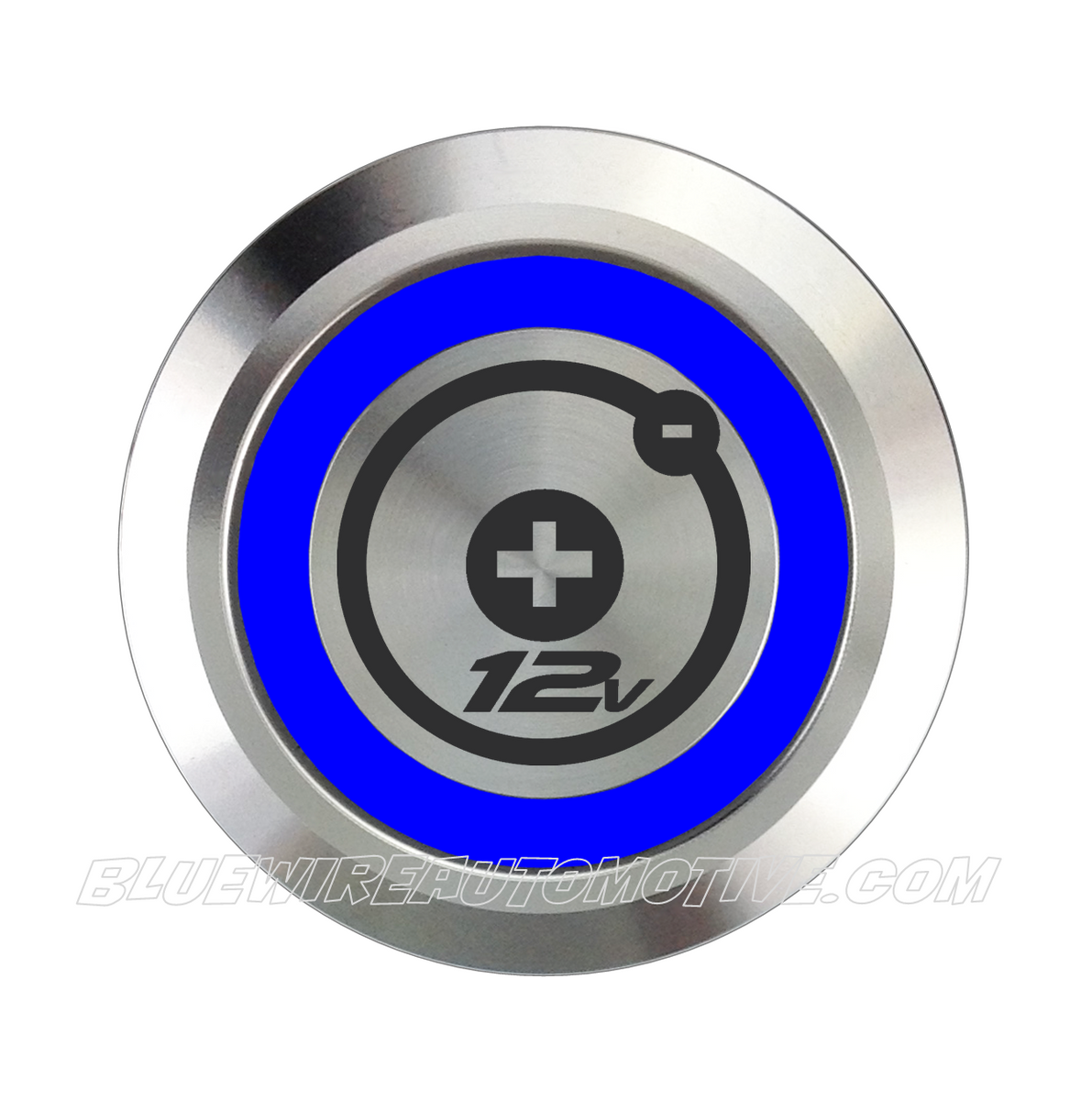 SILVER SERIES BILLET BUTTON-22mm-POWER 12V| Bluewire Automotive