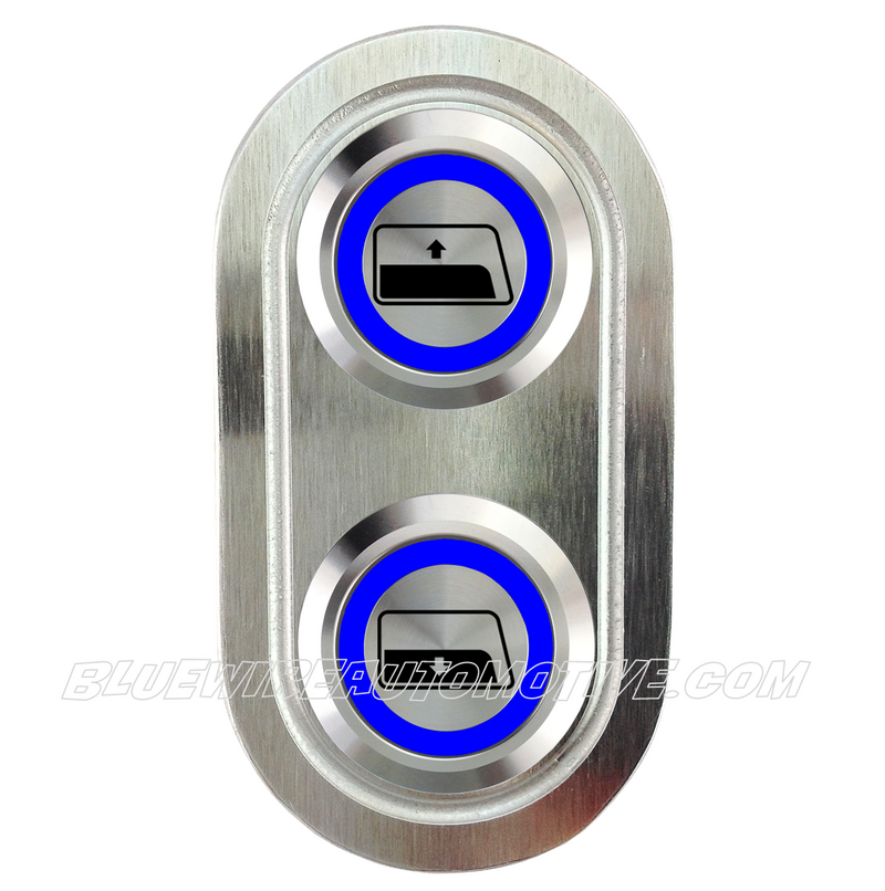 DELUXE SILVER SERISE BILLET POWER WINDOW SWITCH-WINDOW-BLUE-BWASWDSSWD ...