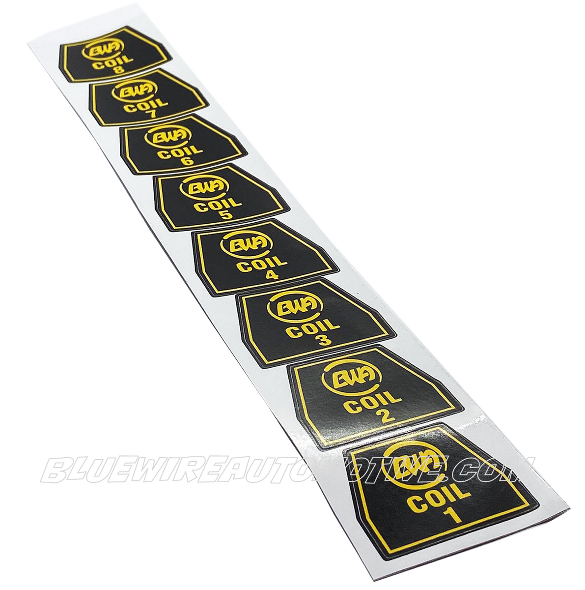 IGNITION COIL LABEL STICKERS-1 TO 8-BWACP10| Bluewire Automotive