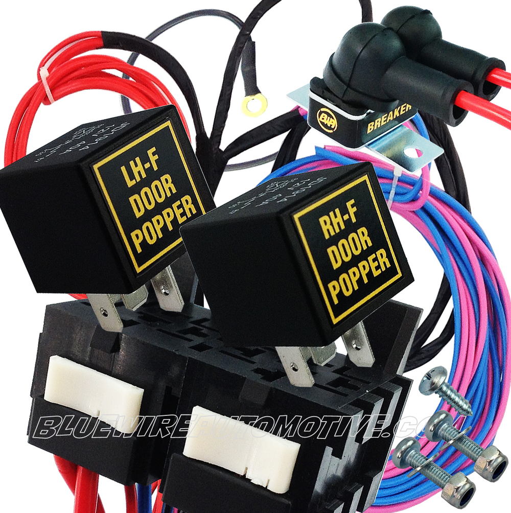 DELUXE 2 DOOR POPPER RELAY SWITCH KIT-30amp| Bluewire Automotive