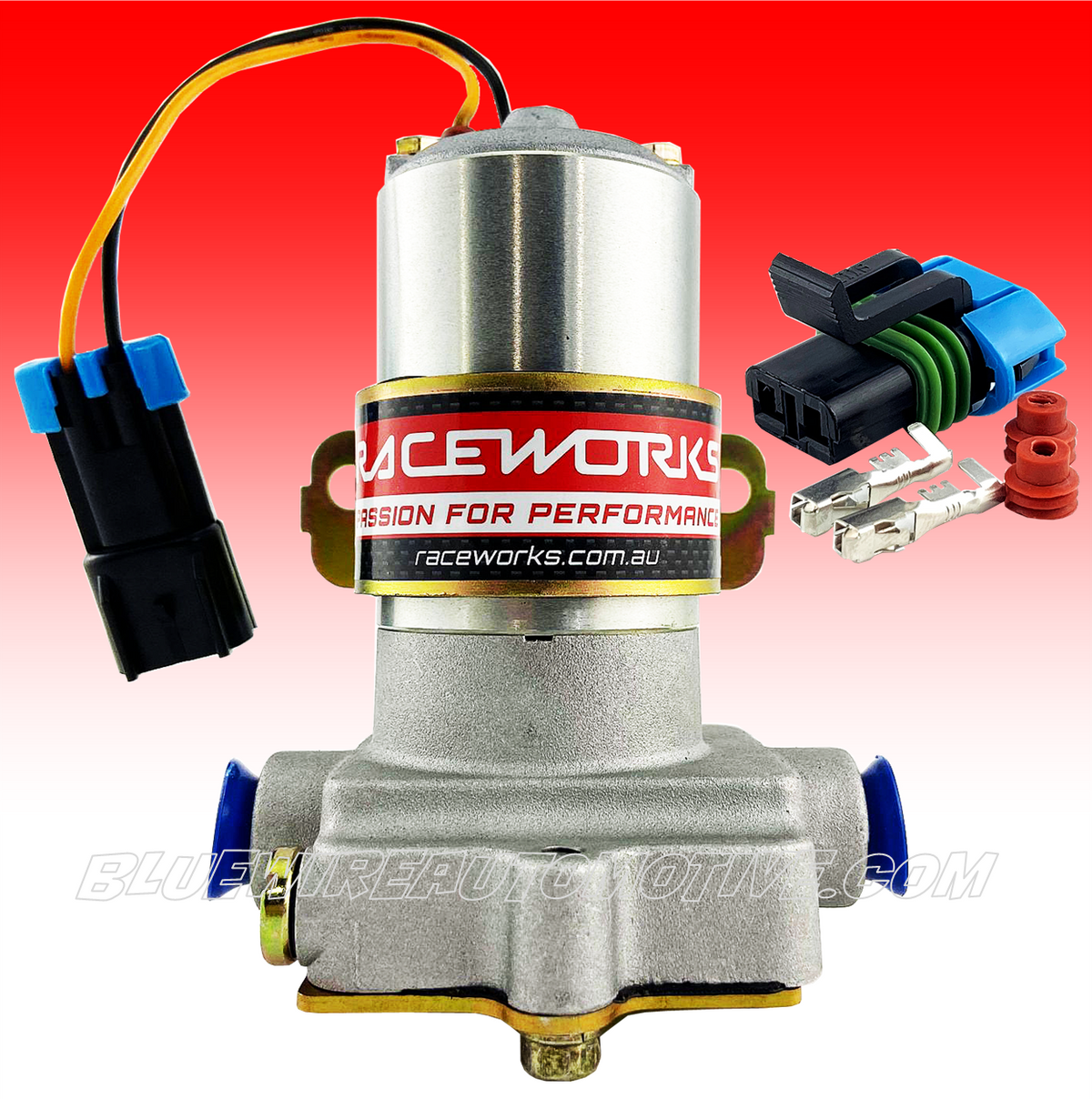 RACEWORKS RED FUEL PUMP 7PSI 12v - EFP-600| Bluewire Automotive