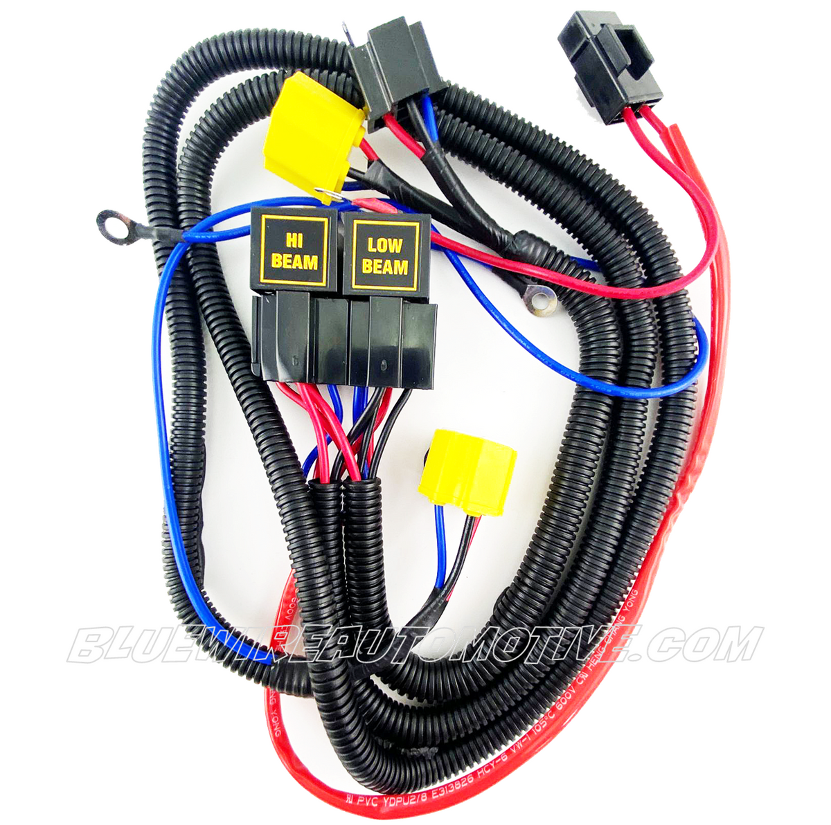 HEADLIGHT LOW/HIGH BEAM POWER BOOSTER RELAY WIRING HARNESS KIT-H4/H7-1 ...