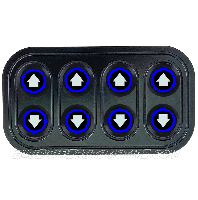 HORIZONTAL DELUXE BLACK SERIES BILLET POWER WINDOW ARROW SWITCH-4D-BLU ...