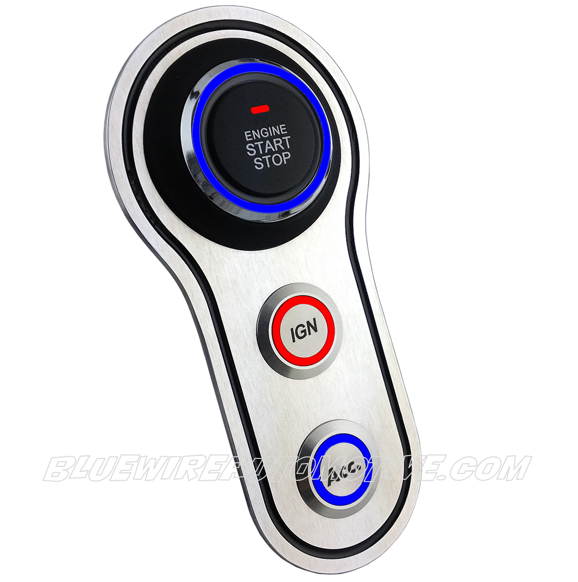 KEY-HOLE ENGINE START DASH SYSTEM - 3 BUTTON - SILVER| Bluewire Automotive