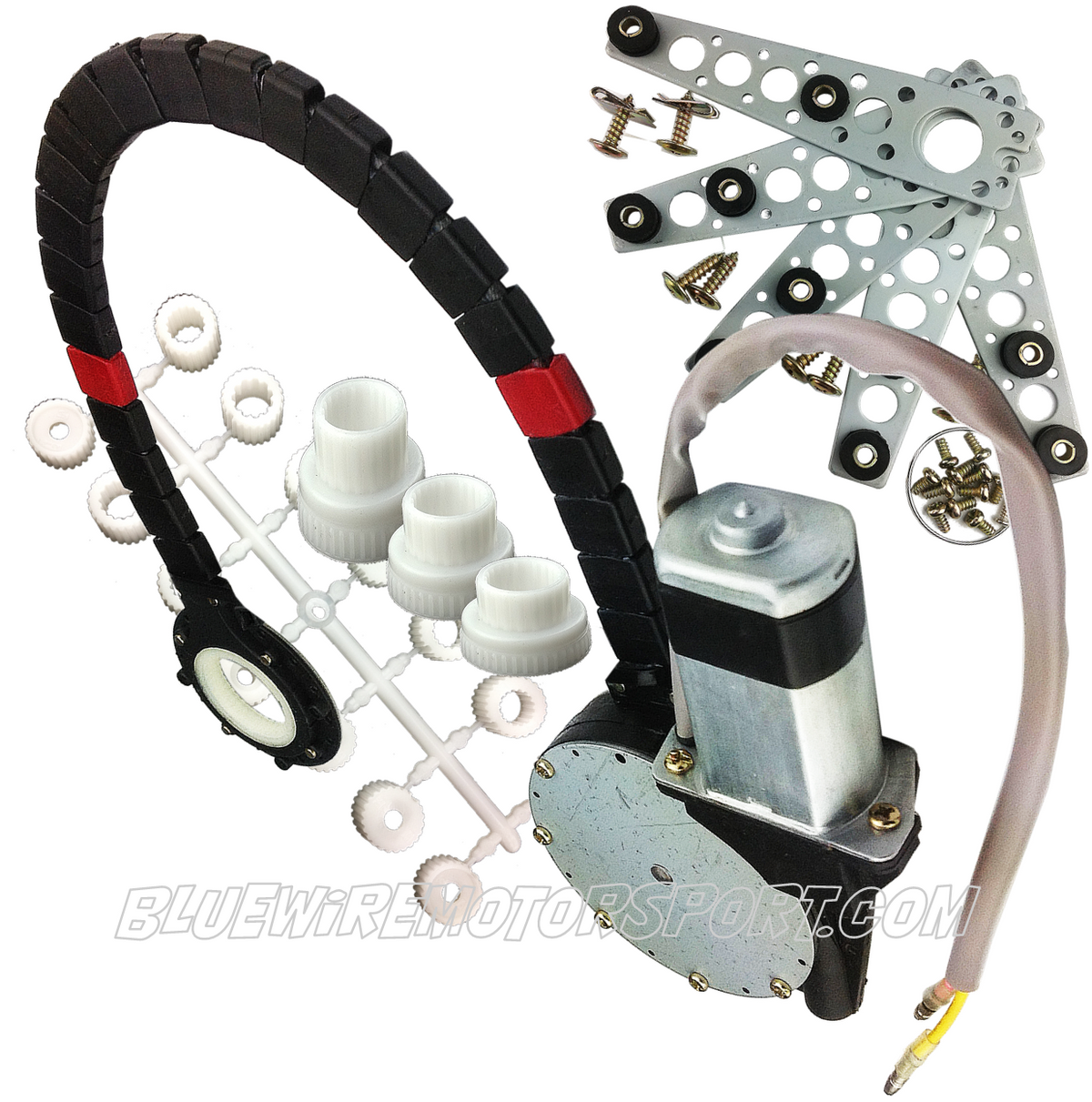 UNIVERSAL LHS CURVED GLASS POWER WINDOW MOTOR-1D-LEFT GREY CABLE SIDE ...