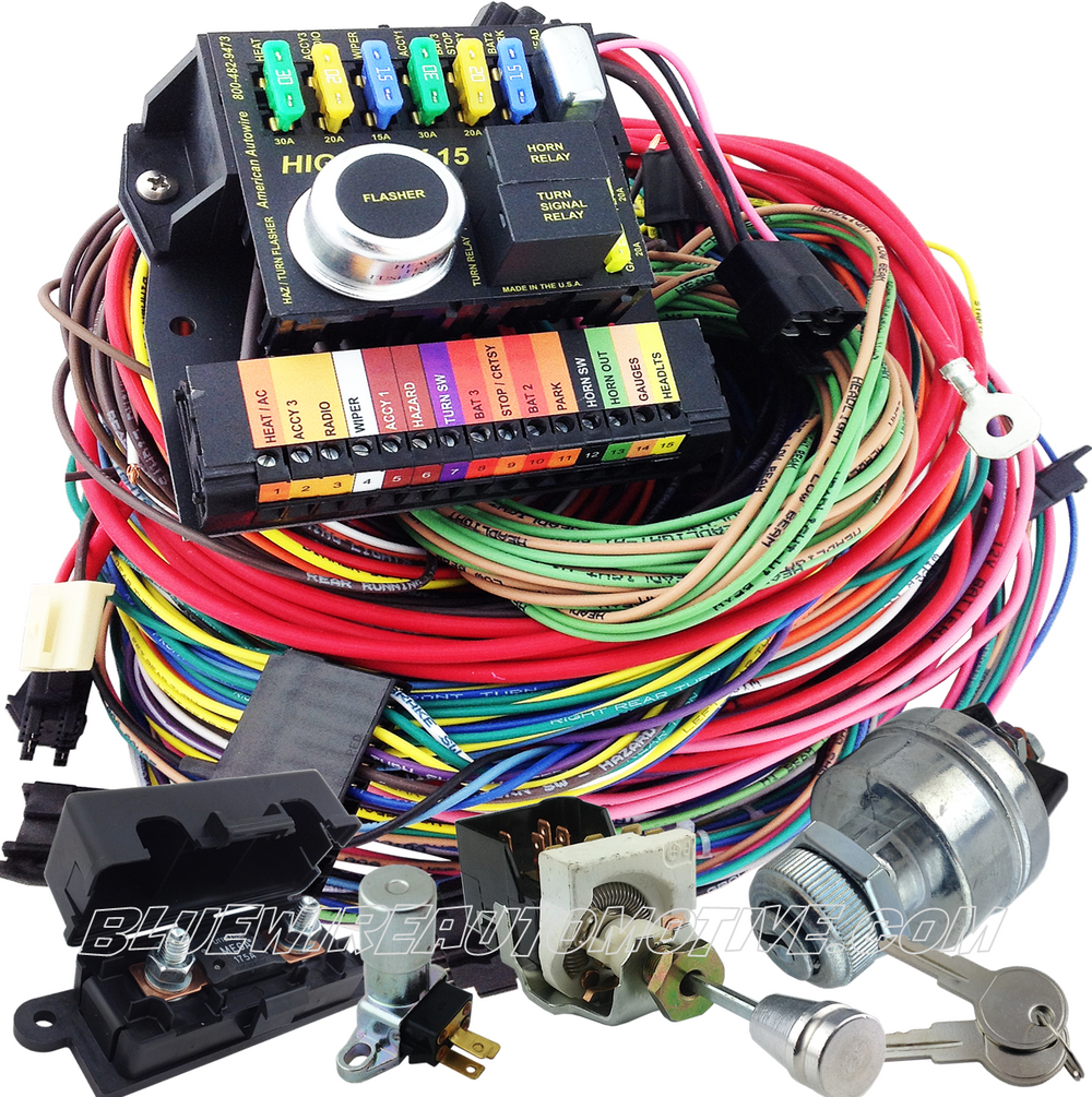 UNIVERSAL HIGHWAY 15 PLUS WIRE HARNESS+SWITCH KIT-BWA510825| Bluewire ...